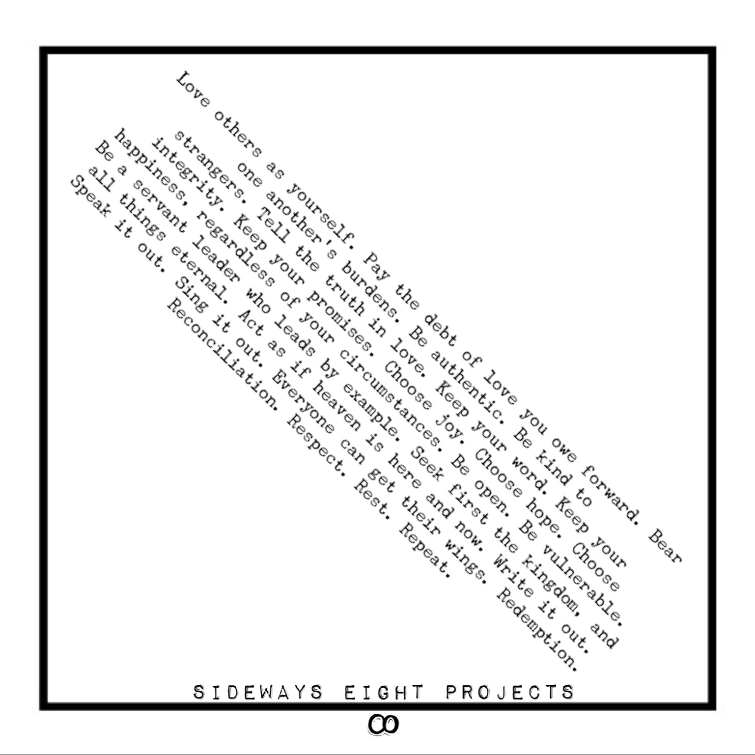 Basic Instructions | SIDEWAYS EIGHT PROJECTS